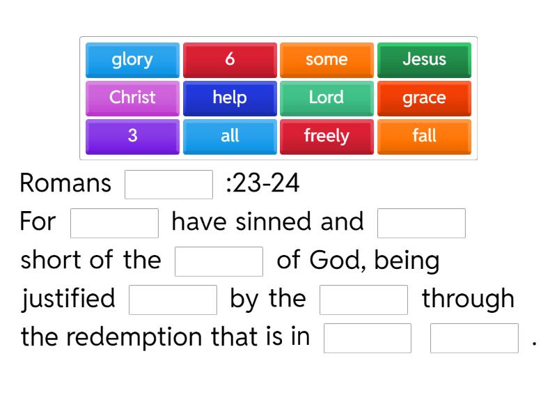 Romans Memory Verse - Complete the sentence