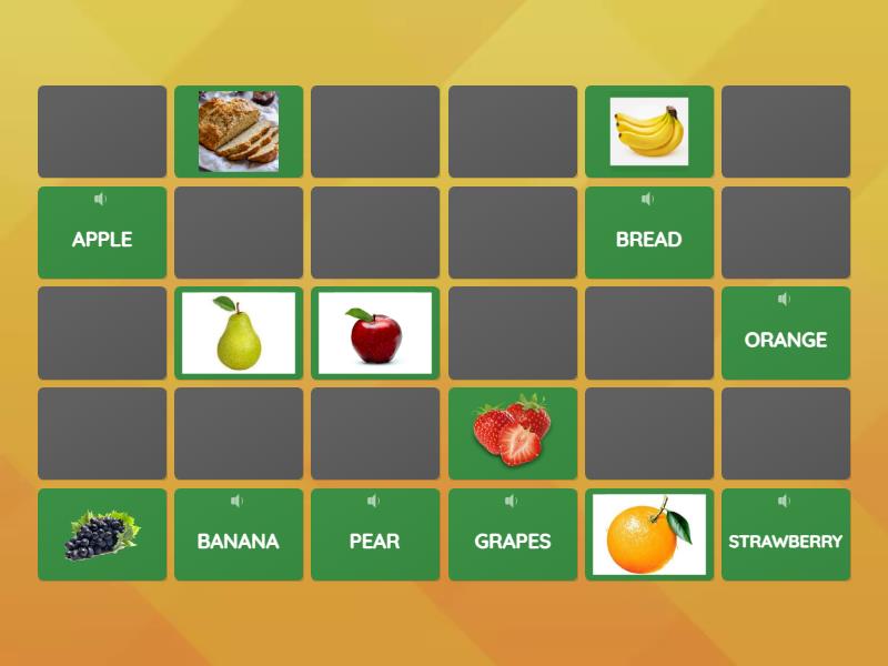 FOOD MEMORY GAME - Matching pairs