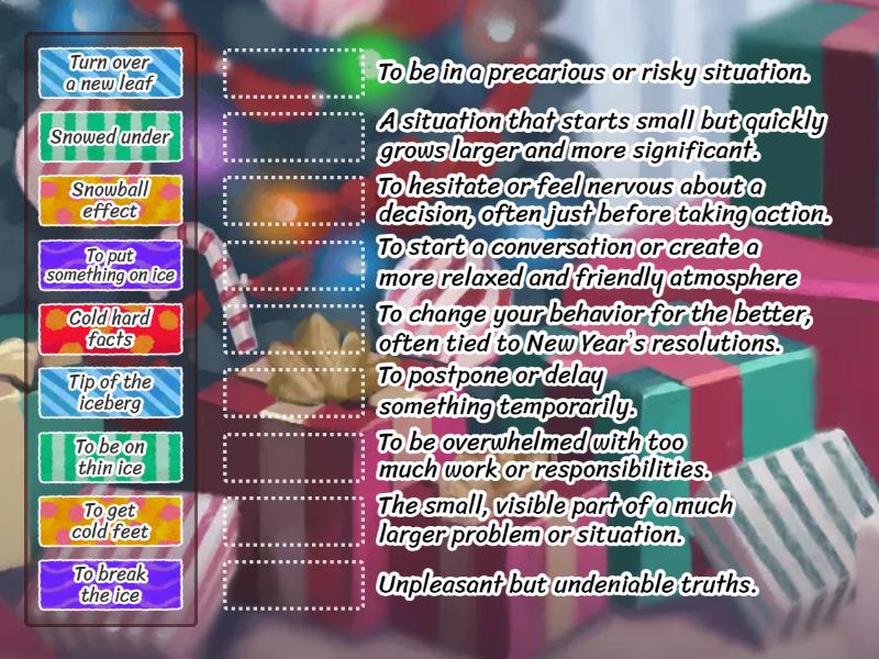 New Year idioms vocab - Match up