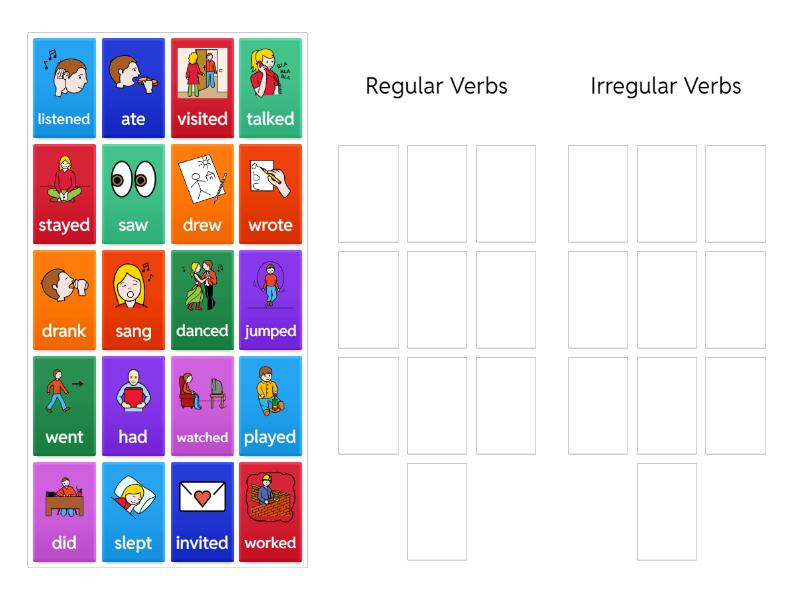 Regular and Irregular Verbs (practice) - Group sort