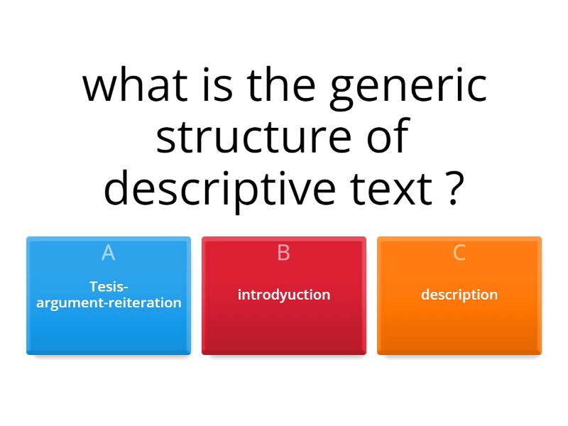 Descriptive text - Quiz