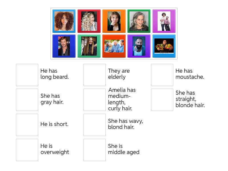 describing people- physical appearance - Match up