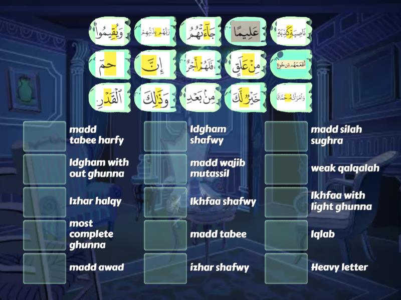 tajweed rules till madd mutassil - Match up