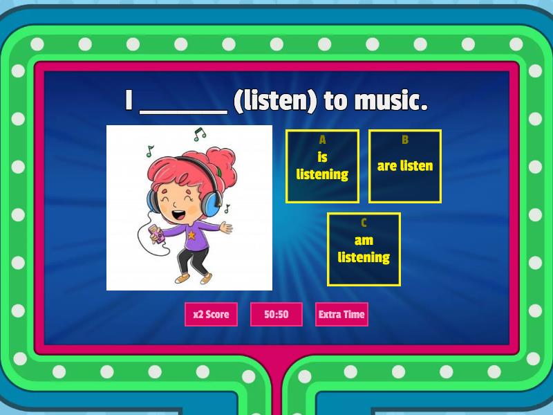 GG2 3.4. Present Continuous (don't edit) - Gameshow quiz