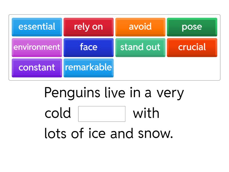 Penguins sentences - Complete the sentence