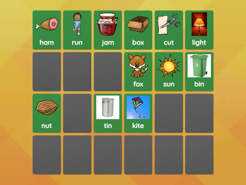 Matching CVC Rhymes - Matching pairs