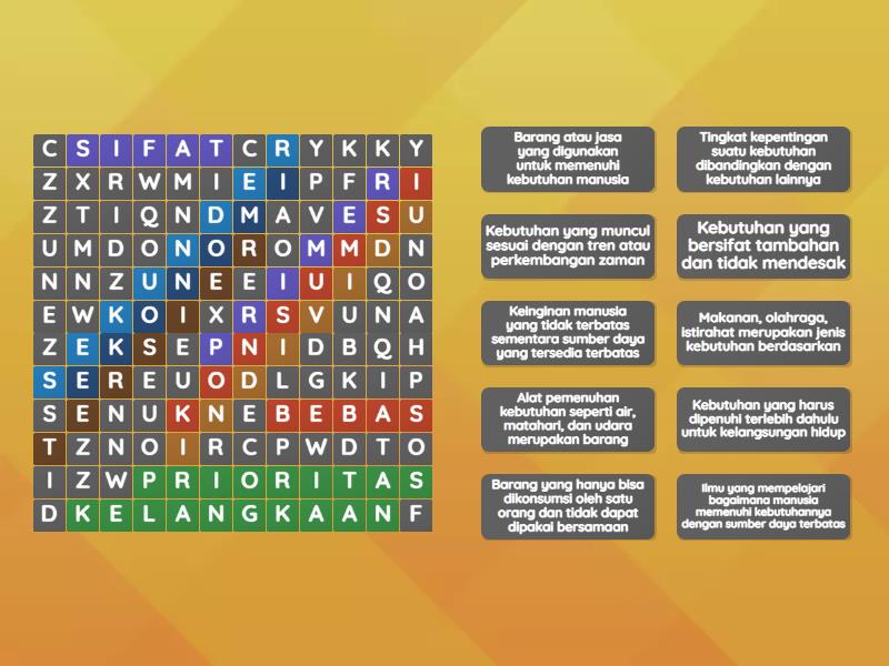 SKALA PRIORITAS & KEBUTUHAN - Wordsearch