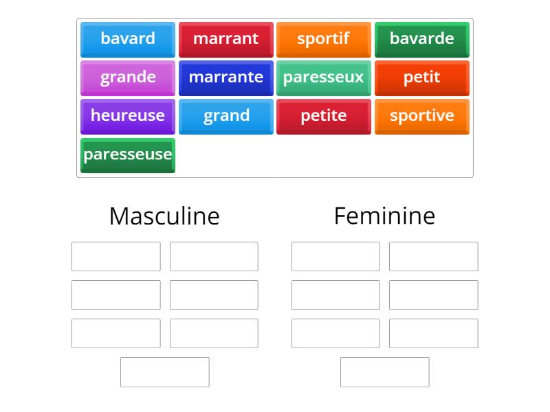 Masculine or Feminine - Group sort
