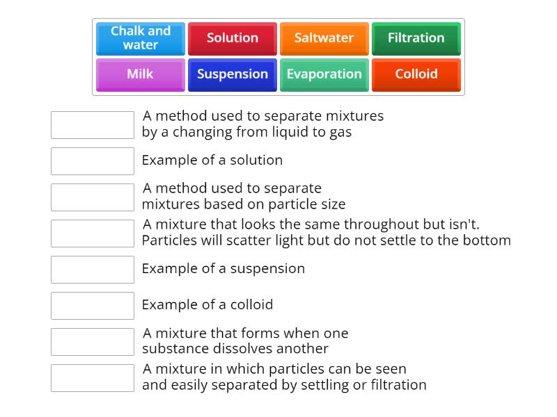 Classifying and Separating Mixtures - Match up