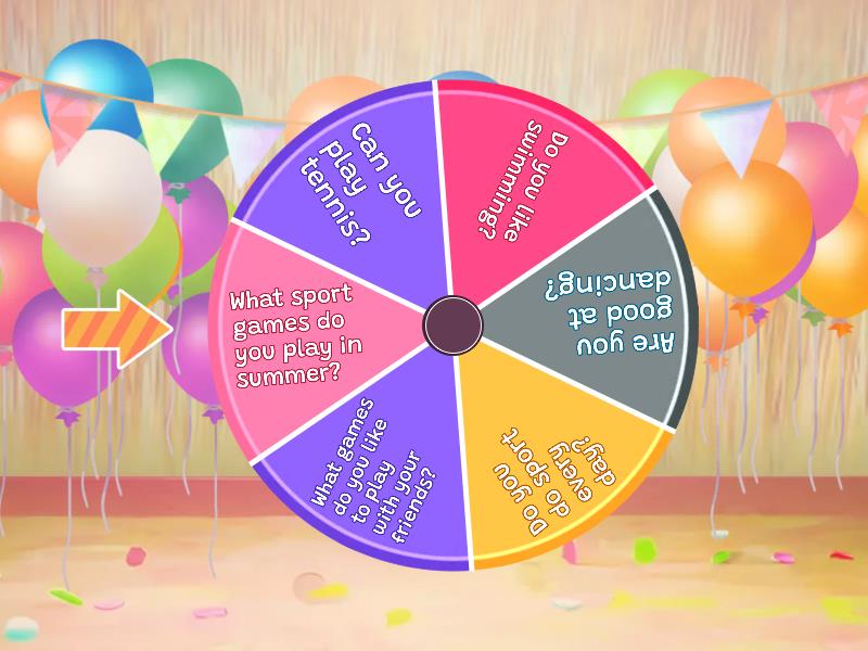 Warm up questions for kids - Spin the wheel
