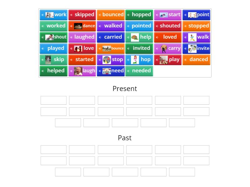Kids Box 4 Unit 4 After school club (Past tense verbs) - Group sort