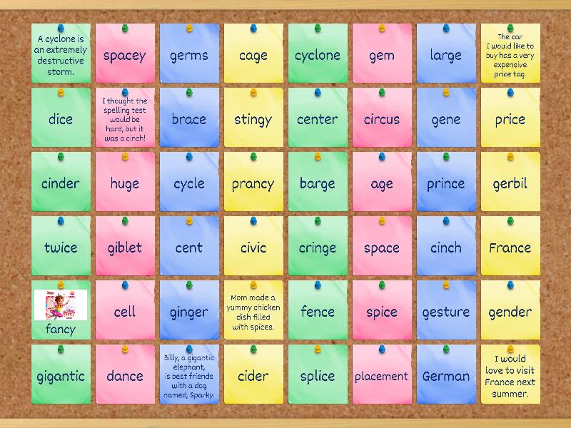 Soft c and g (ce, ci, cy & ge, gi, gy) - Flip tiles