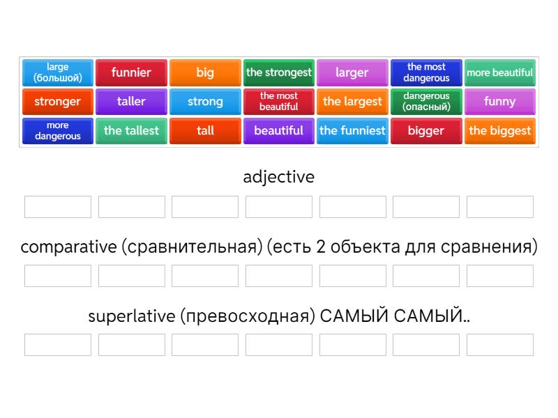 Comparative/superlative - Group sort