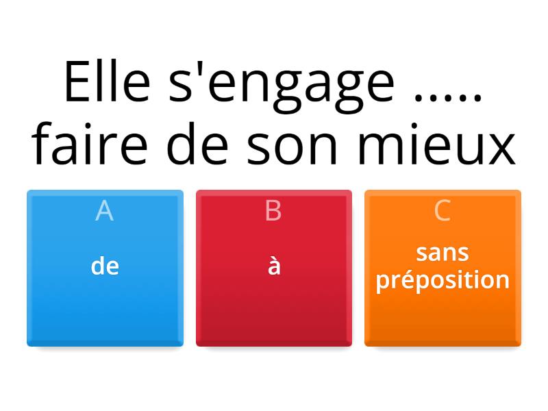 Les verbes français avec la préposition "de" ou "à" ou "sans ...
