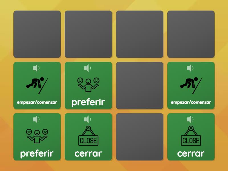 Verbos irregulares e-ie - Matching pairs