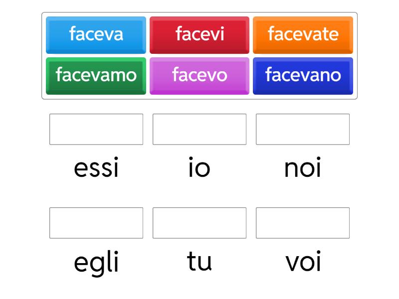 fare-imperfetto indicativo - Match up
