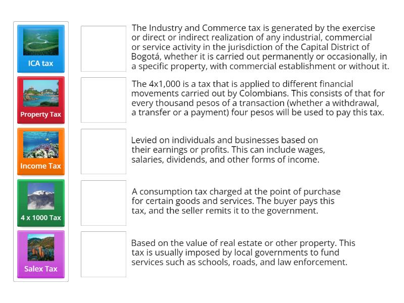 Types of Tax - Match up