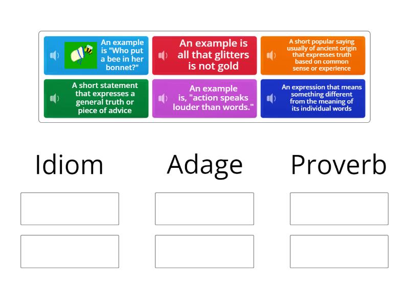 Idioms, Adages and Proverbs - Group sort