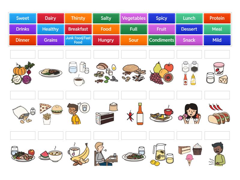 Unit 7 - Food and Nutrition - Match up