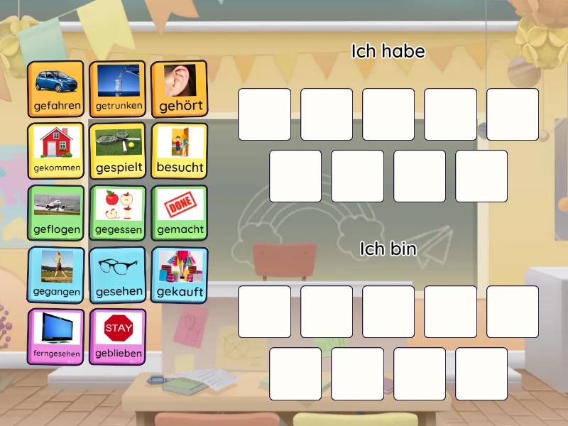 German perfect tense haben oder sein? - Group sort