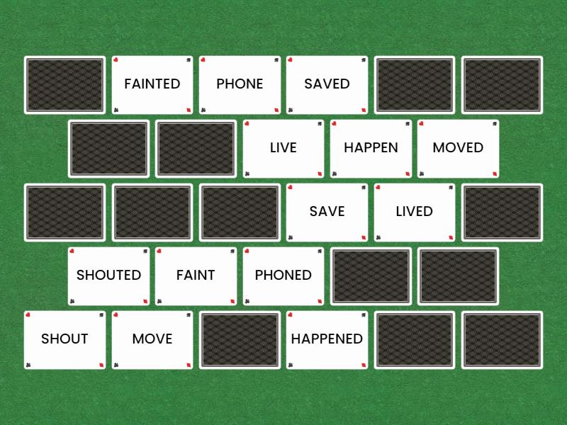 SIMPLE PAST - Regular verbs (Memory Game) - Matching pairs