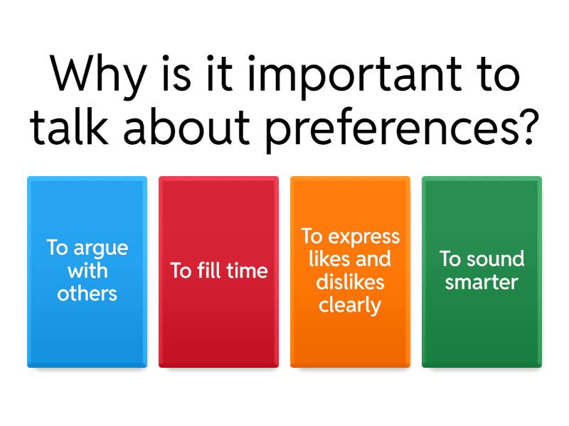 Talking About Preferences - Cuestionario