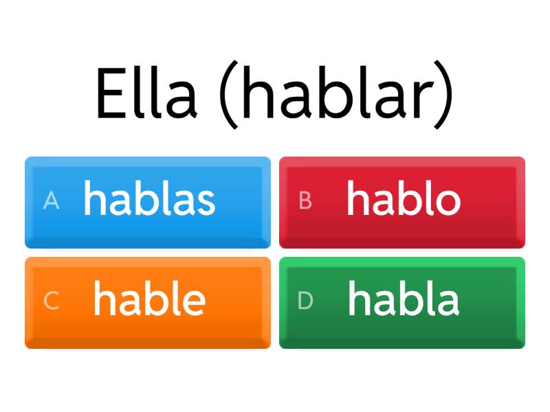 Los Verbos regulares en Presente - Quiz