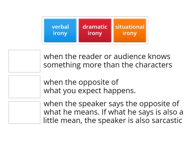 Three Types of Irony - Match up