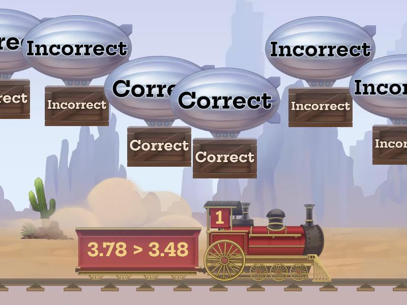 Comparing decimals - Balloon pop