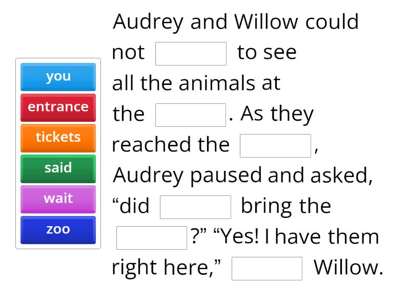UFLI Lesson 93: au, aw, augh /aw/ Trip to the Zoo - Complete the sentence