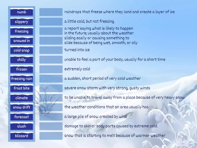 Winter words - Match up