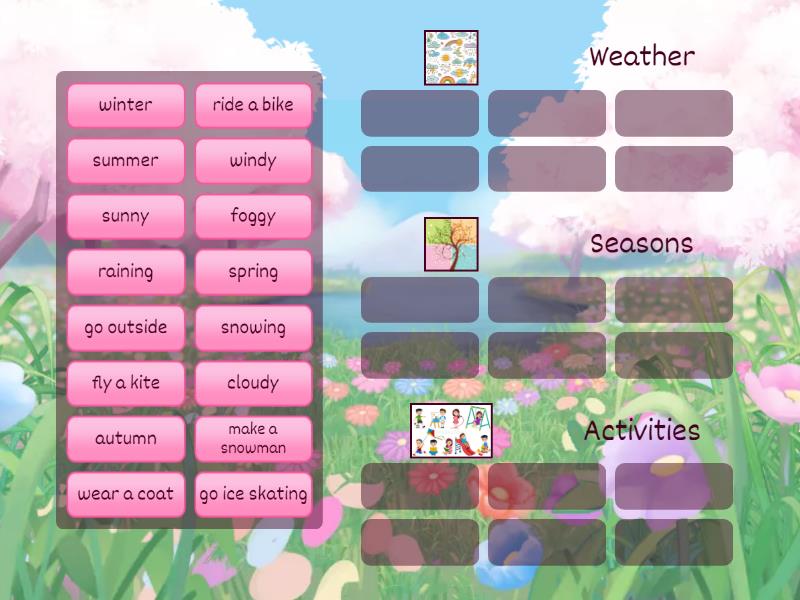 Weather \ seasons \ activities - Ordenar por grupo