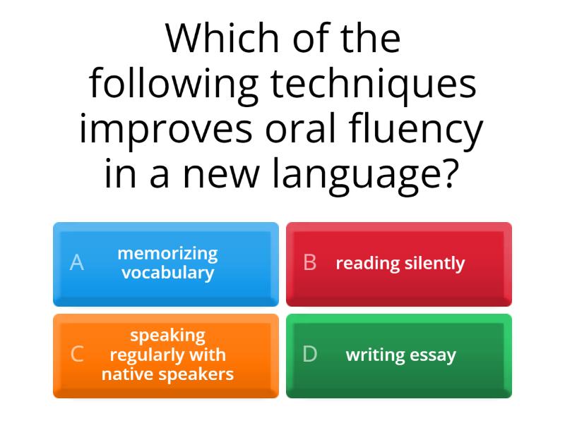 Oral fluency - Quiz