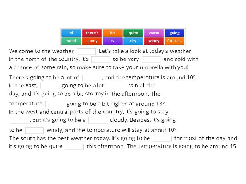 Weather forecast - Complete the sentence
