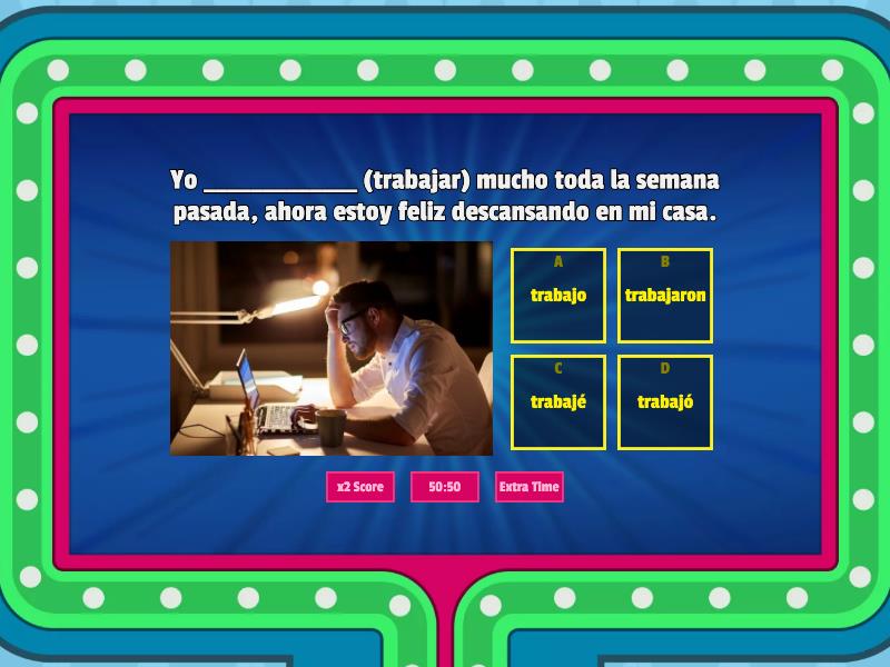 El preterito - verbos regulares - Gameshow quiz