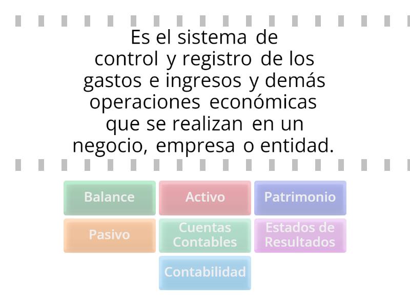 Aprendamos juntos los conceptos básicos de la contabilidad. - Find the match