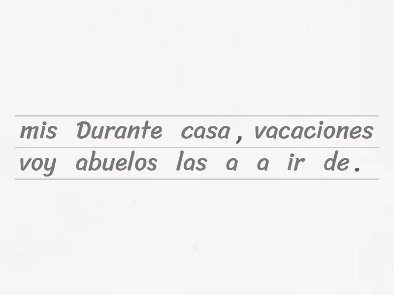 ¿Que vas a hacer durante las vacaciones? - Unjumble