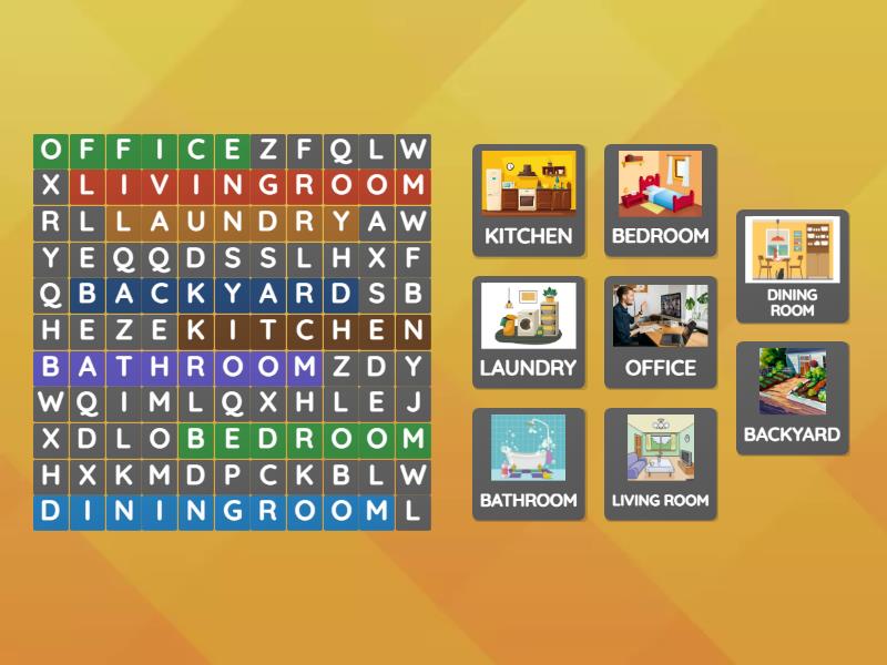 PARTS OF THE HOUSE BASIC - Wordsearch