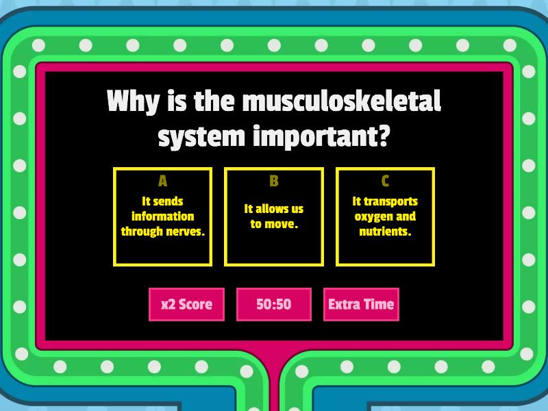 The musculoskeletal system - Gameshow quiz
