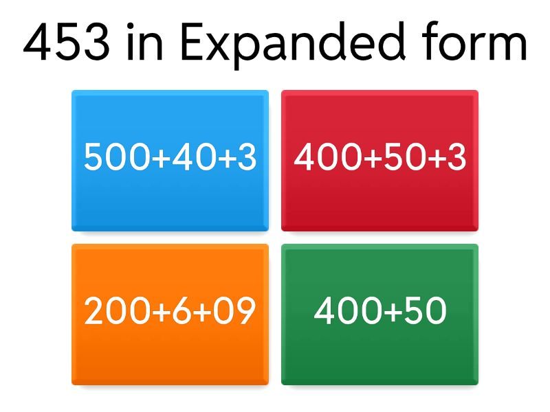 write forms of Numbers - Quiz
