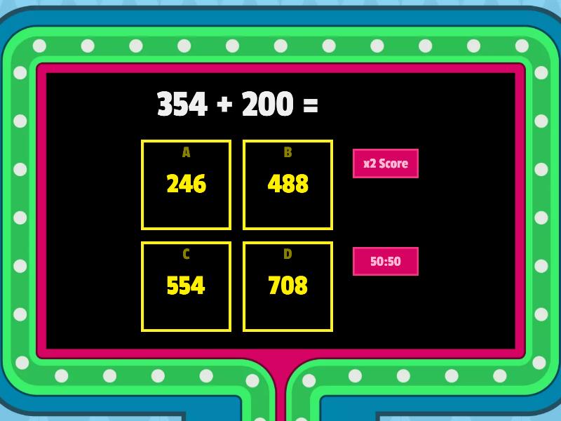 G2 - Math - 3-digit Addition - Gameshow quiz