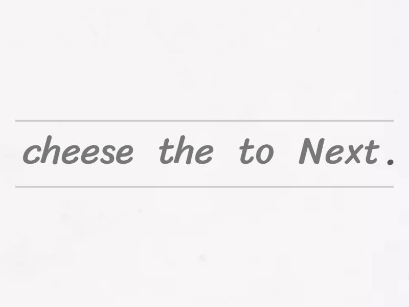 grocery store prepositions - Unjumble