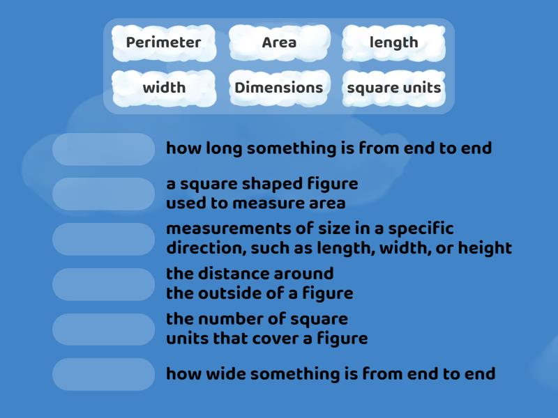 Area/Perimeter Vocabulary - Match up