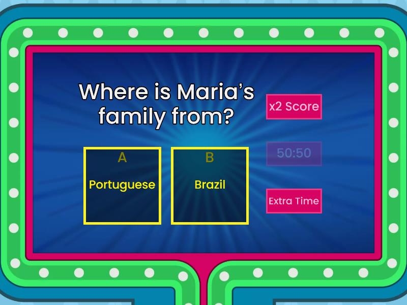 Grade 2 "Maria Celebrates Brazil" - Gameshow quiz