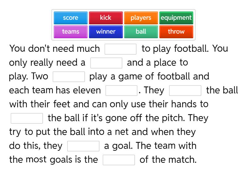 Football - Complete the sentence