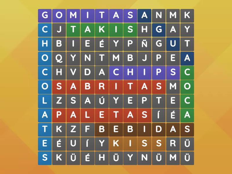 Sopa de letras-dulces - Mots mêlés