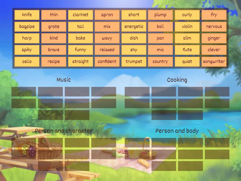 Vocabulary Sorting - Group sort