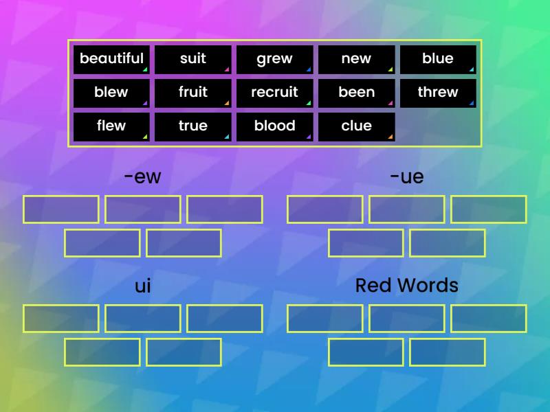 -ew, -ue, ui - Group sort