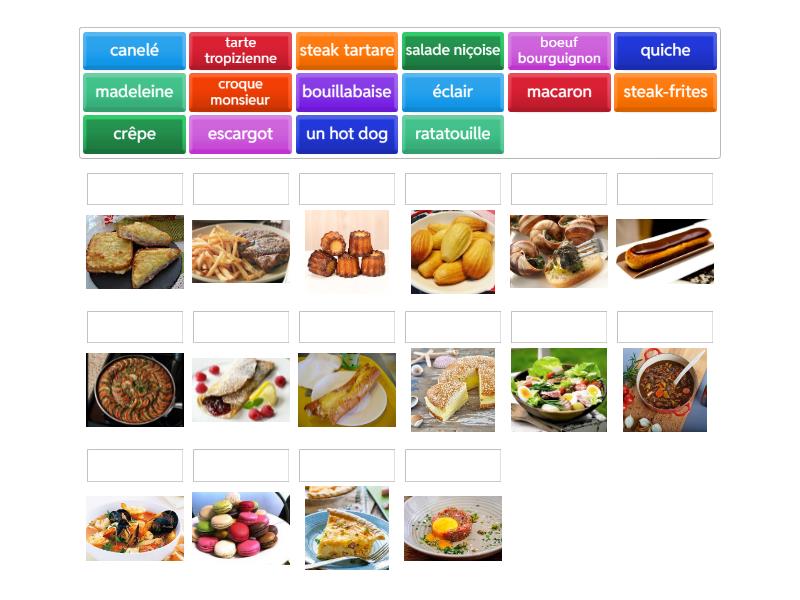 French Cuisine - La cuisine française - Match up