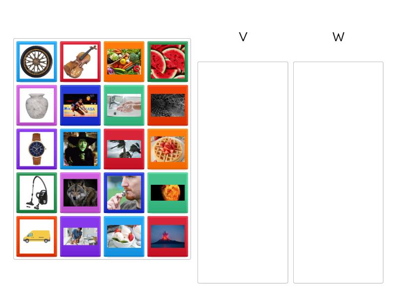 V or W sorting game - Group sort